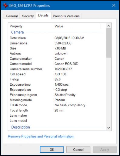 How To Check the EXIF Data In Your Photos – Rediscovering Photography
